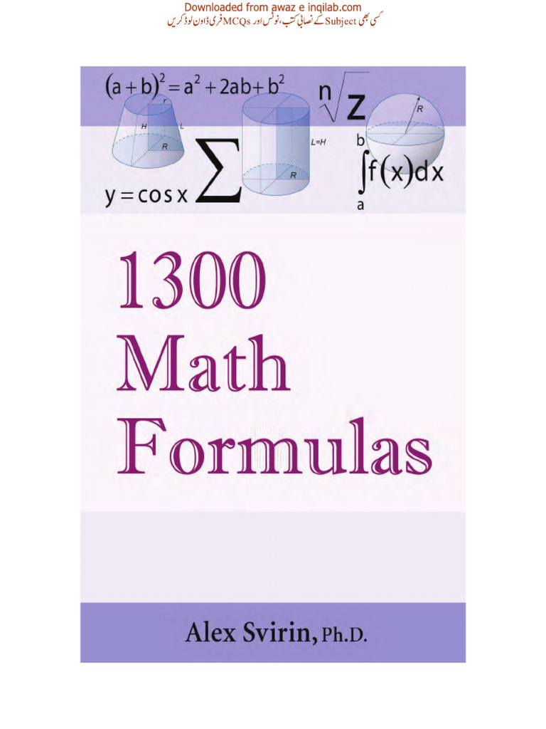 1300 Math Formulas by Alex Svirin | PDF | Engineering | Science