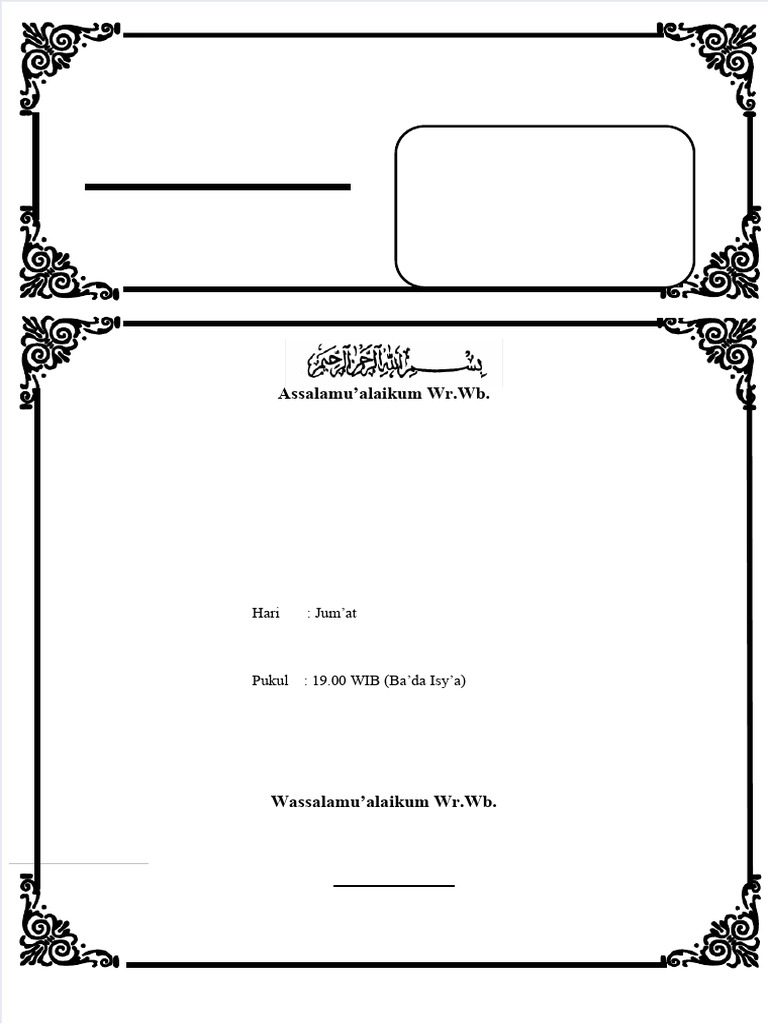 Undangan Yasin & tahlil | PDF