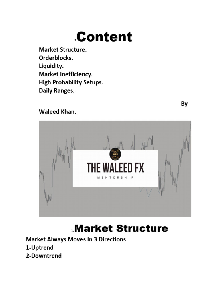 Full SMC PDF by Waleed Khan | PDF | Market Trend | Market Liquidity
