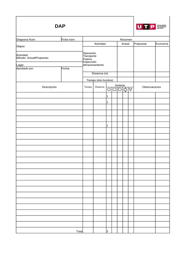 Formato Dap Utp | PDF