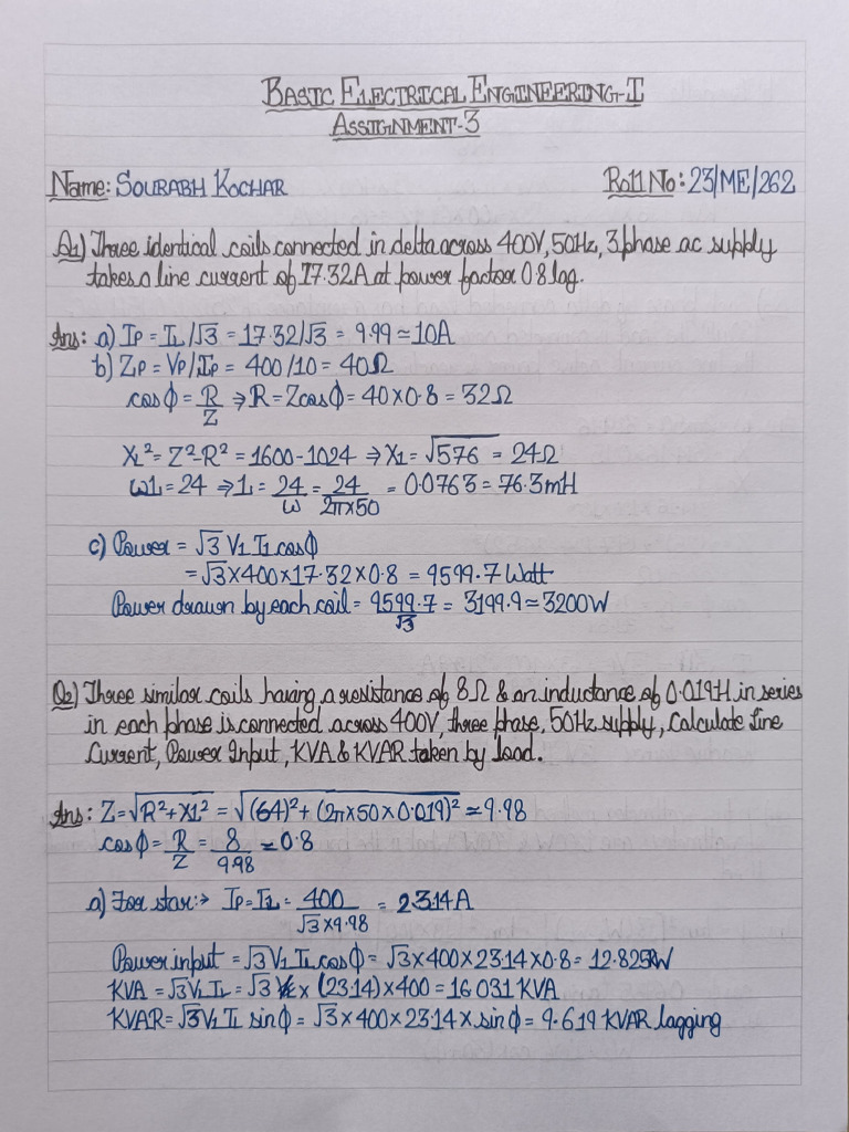 EE101 ASSIGNMENT 3 | PDF