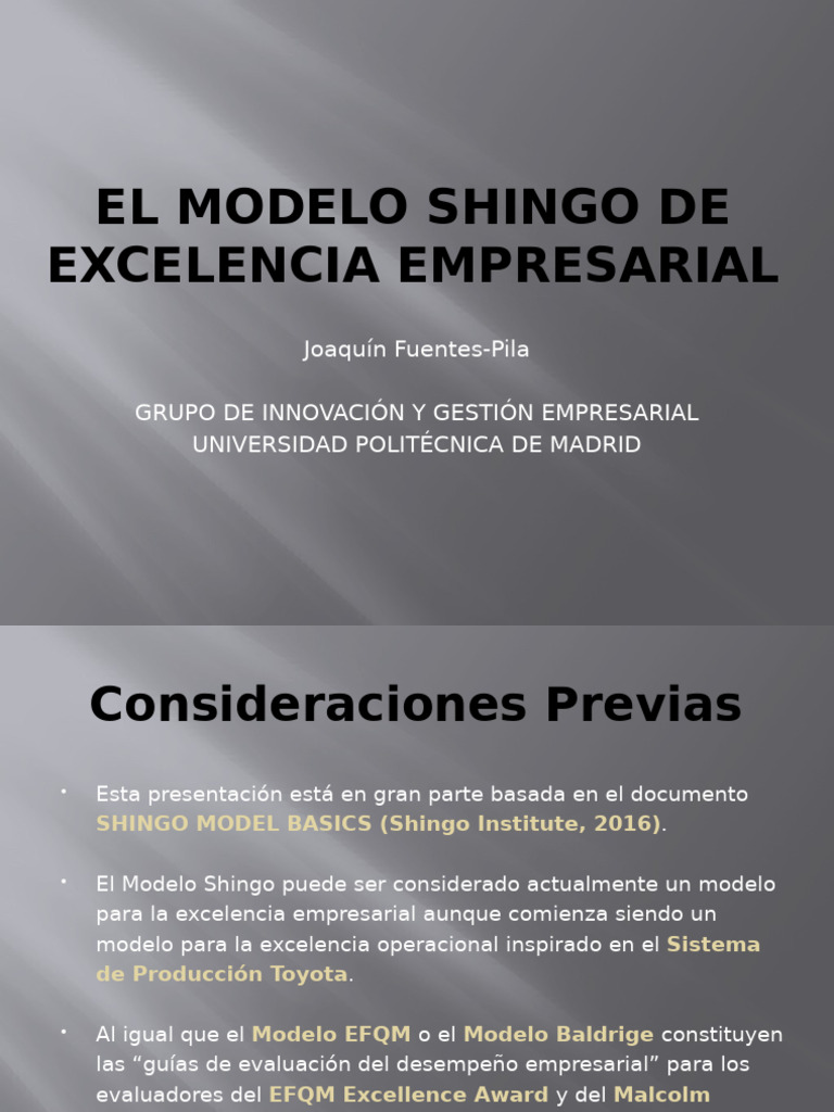 El Modelo Shingo de Excelencia Empresarial | PDF | Comportamiento