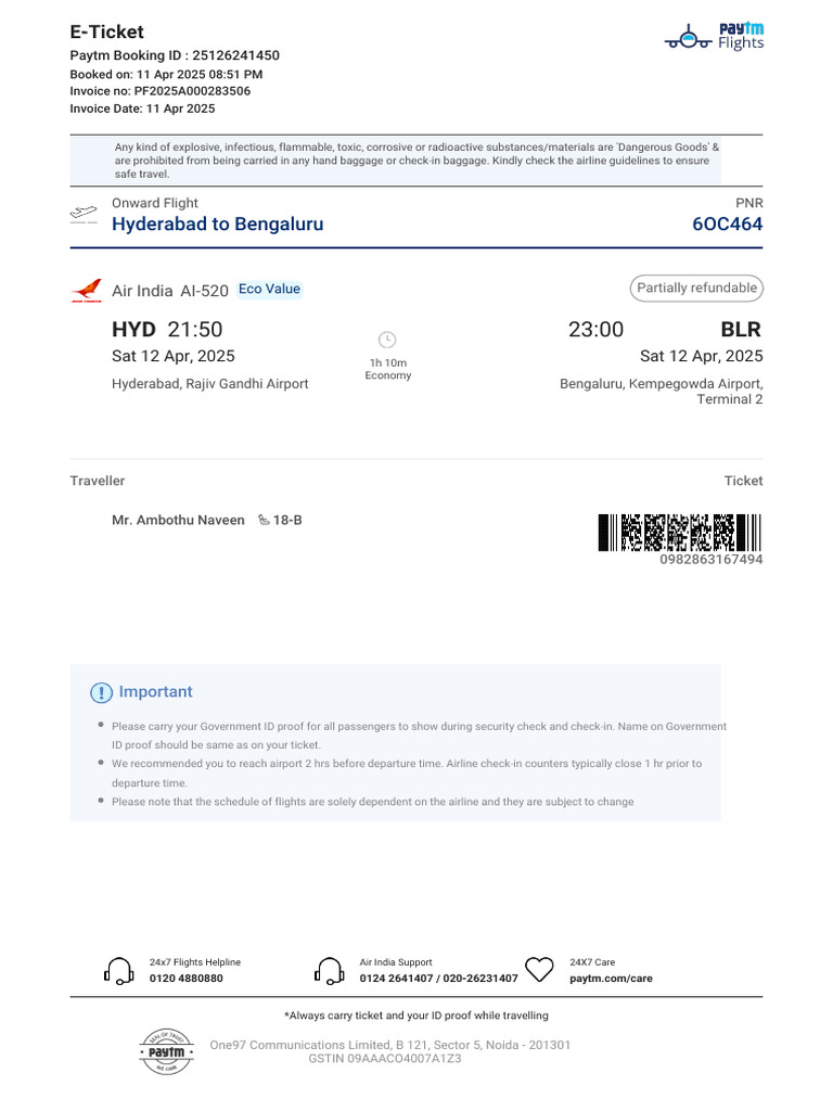 Hyd BLR 12042025 25126241450 | PDF | Fee | Aviation