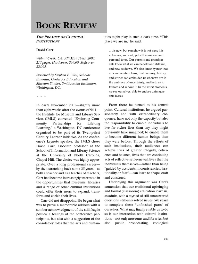 Weil-2003-Curator - The Museum Journal | PDF | Constructivism ...