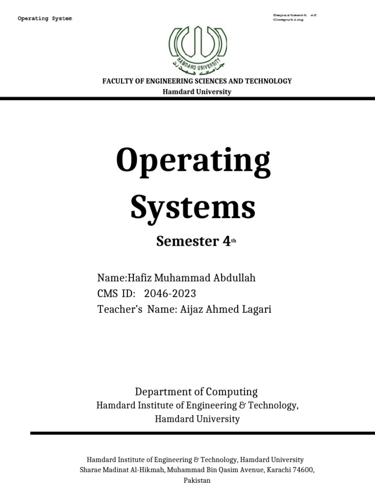 Operating System Lab Manual (1 To 4) | PDF | Software Engineering | System Software