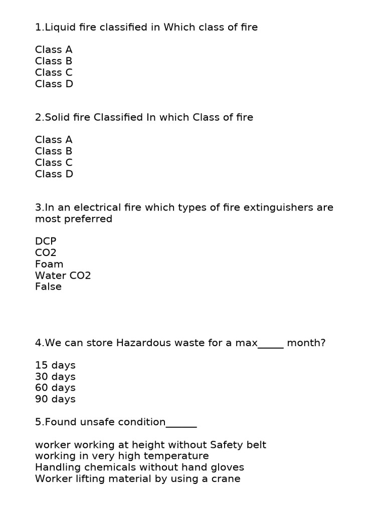 Safety Quizz 3 | PDF