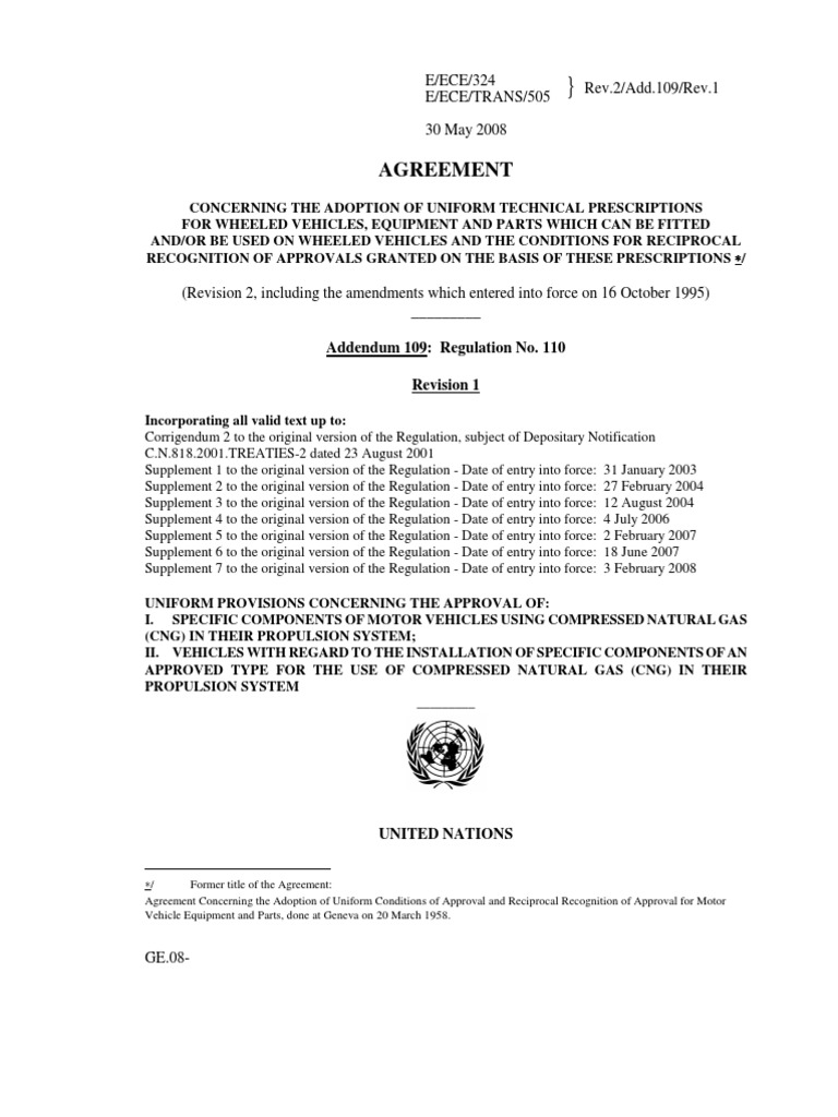Ece R 110 CNG | PDF | Valve | Fuel Injection