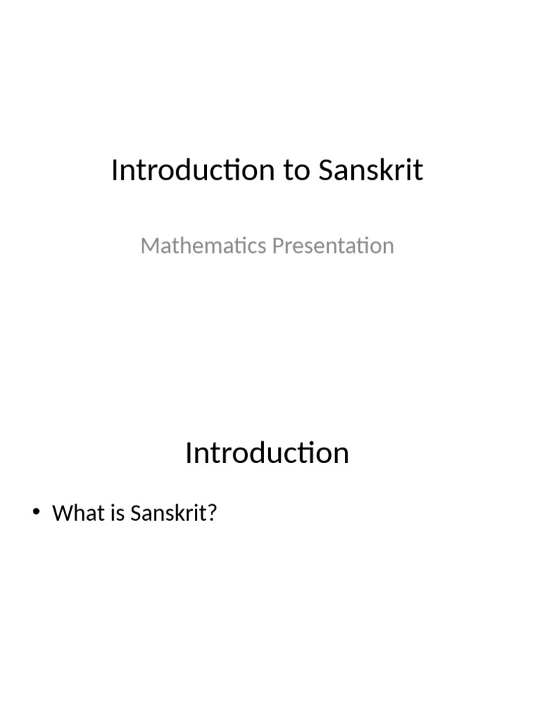 Sanskrit Introduction To Sanskrit | PDF
