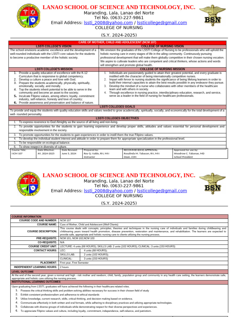 NCM 107 | PDF | Childbirth | Pregnancy