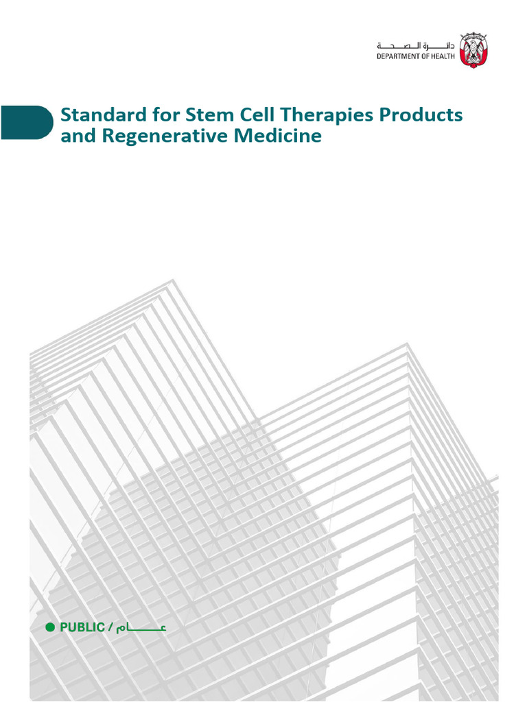 Doh Standard On Stem Cell Therapies and Products Regenerative Medicine ...