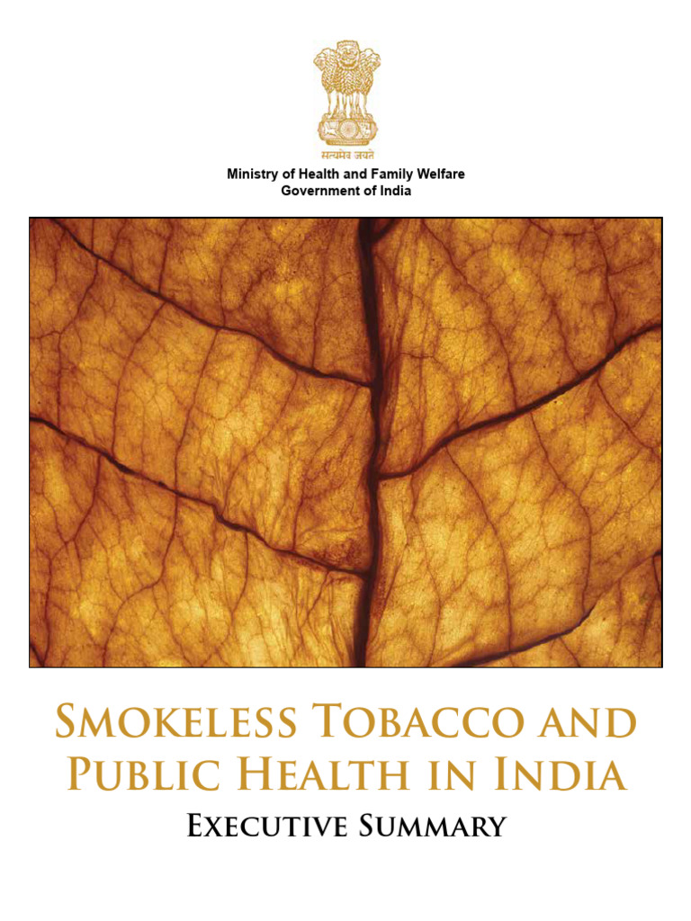 Smokeless Tobacco and Public Health in India | PDF | Nicotine | Medical ...