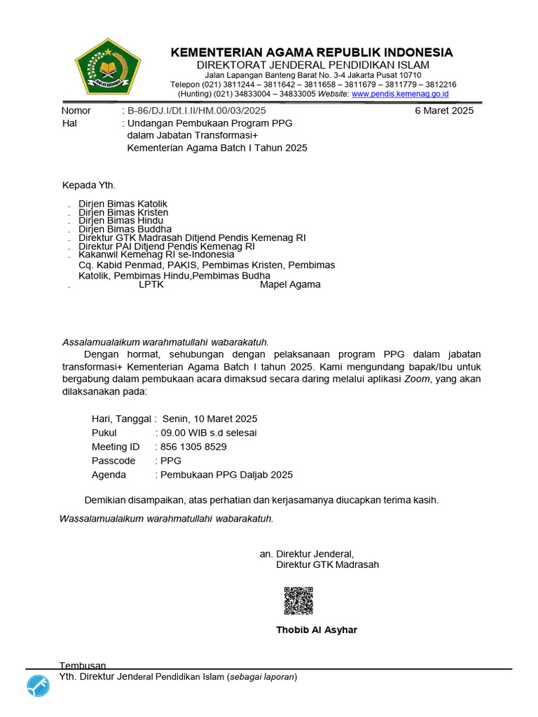 Undangan Pembukaan PPG 10 Maret 2025 Tte | PDF