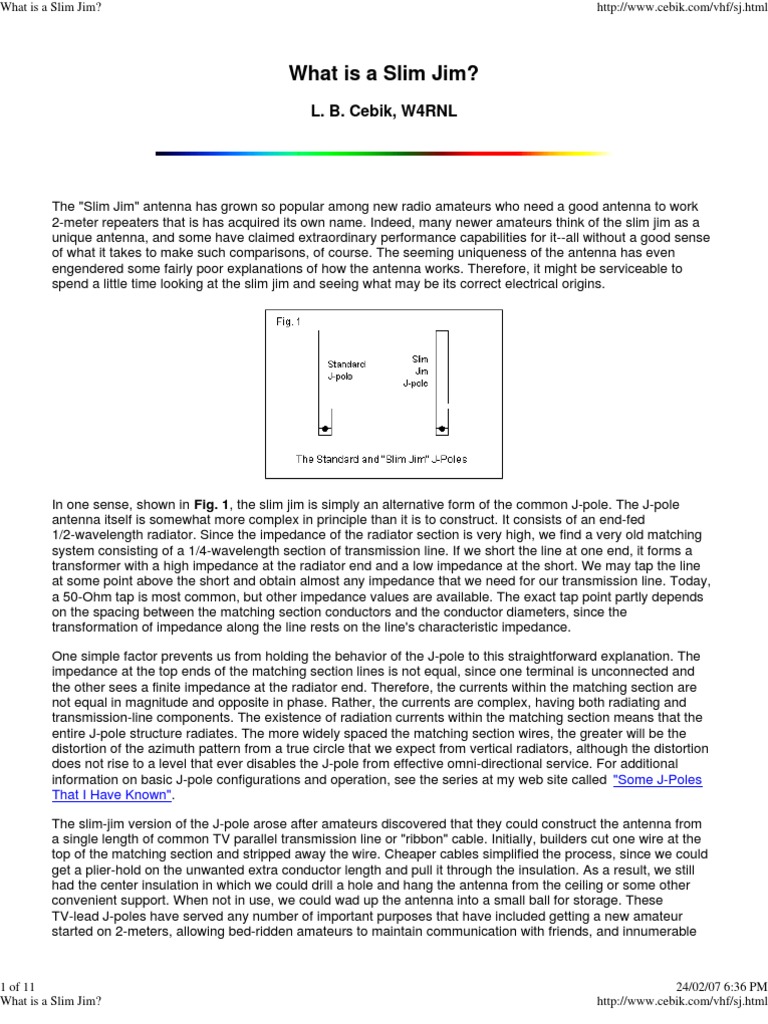 What Is A Slim Jim | PDF | Antenna (Radio) | Transmission Line