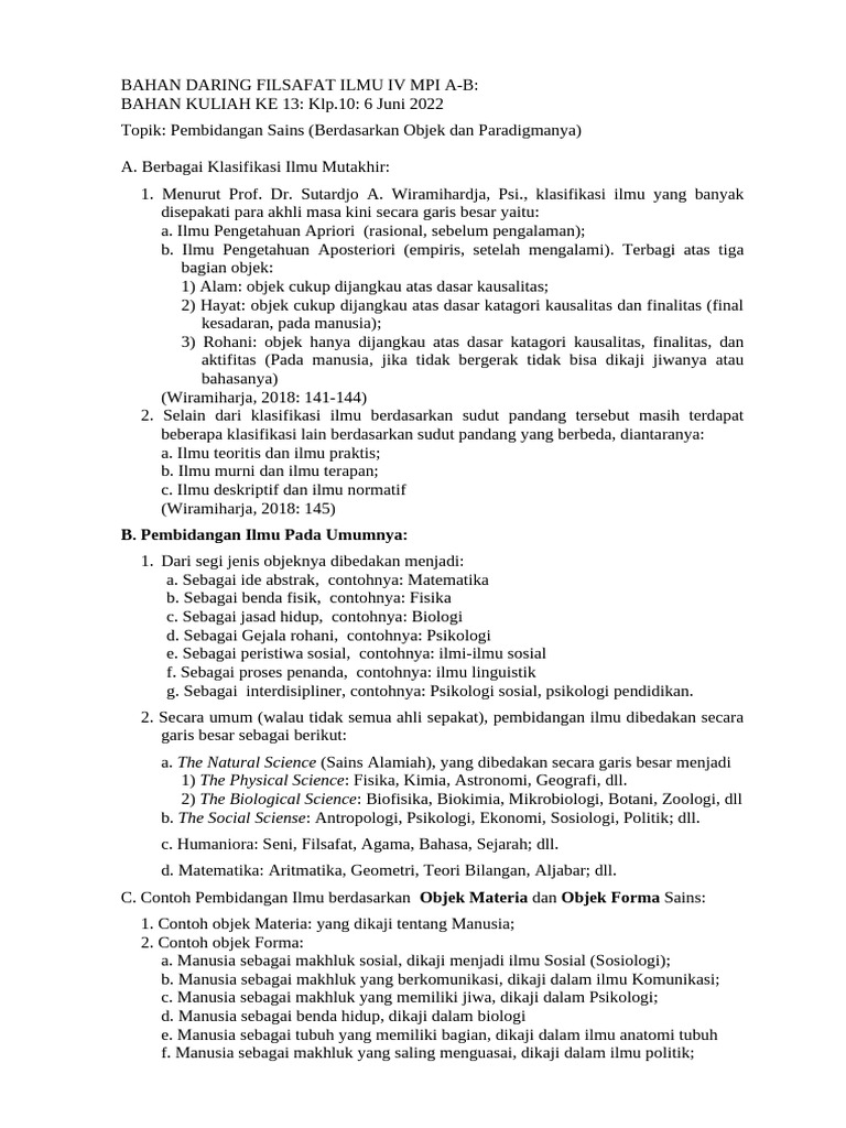 Bahan KLP.10 Fils. Ilmu Iv Mpi 2022 | PDF