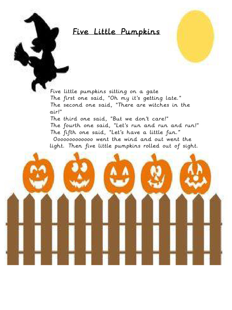 Five Little Pumpkins Poem | PDF