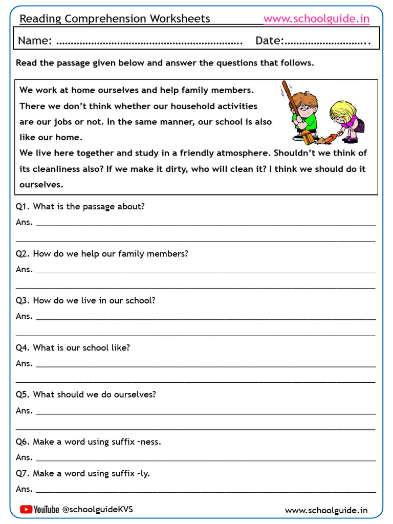 Year 6 Reading Comprehension Worksheet | PDF