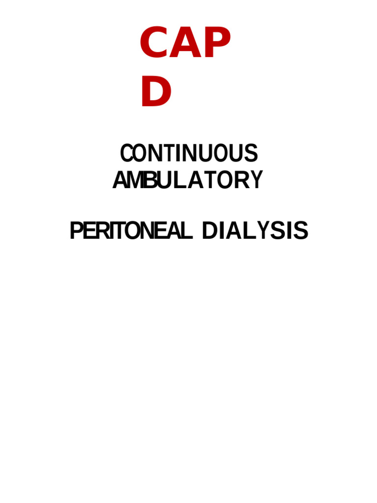 CAPD UMUM Konsep | PDF