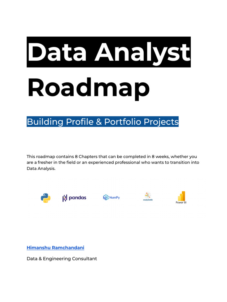 Data Analyst Roadmap 1687174001 | PDF | Data Analysis | Statistics