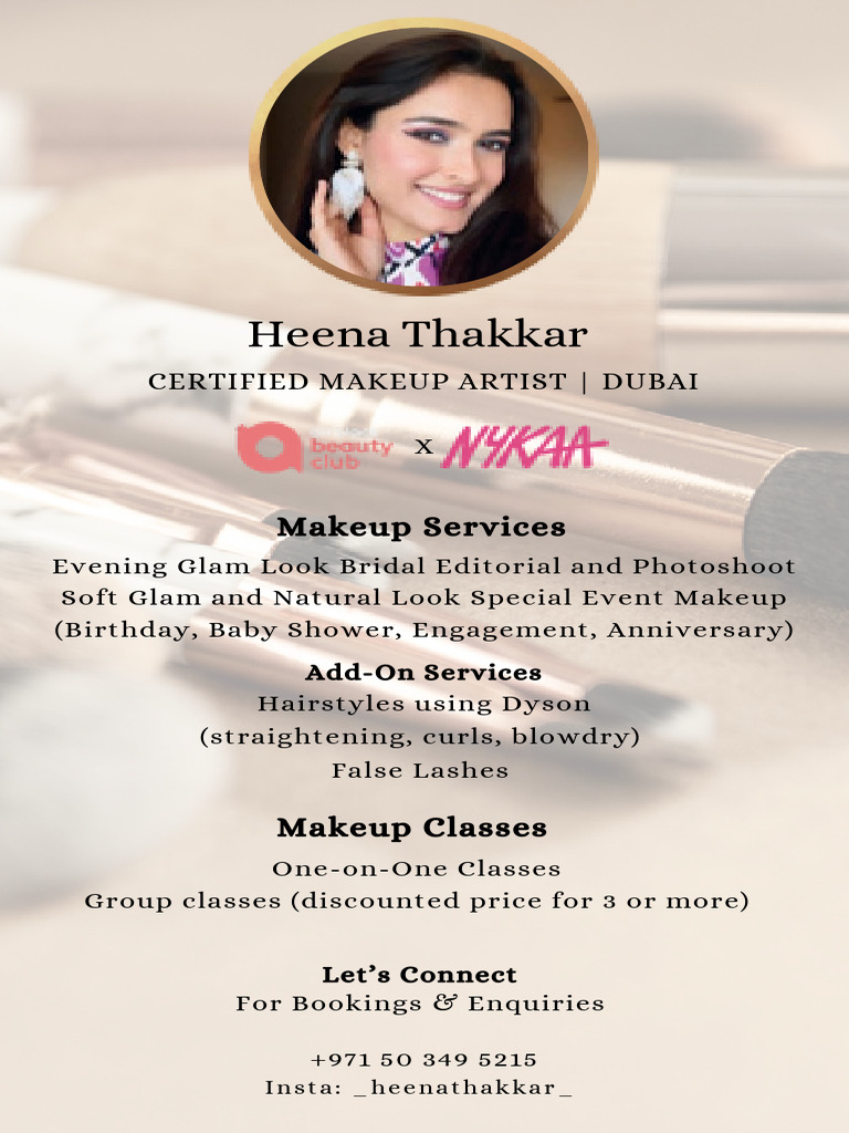 Heenaprofessional Makeup Artist PDF | PDF