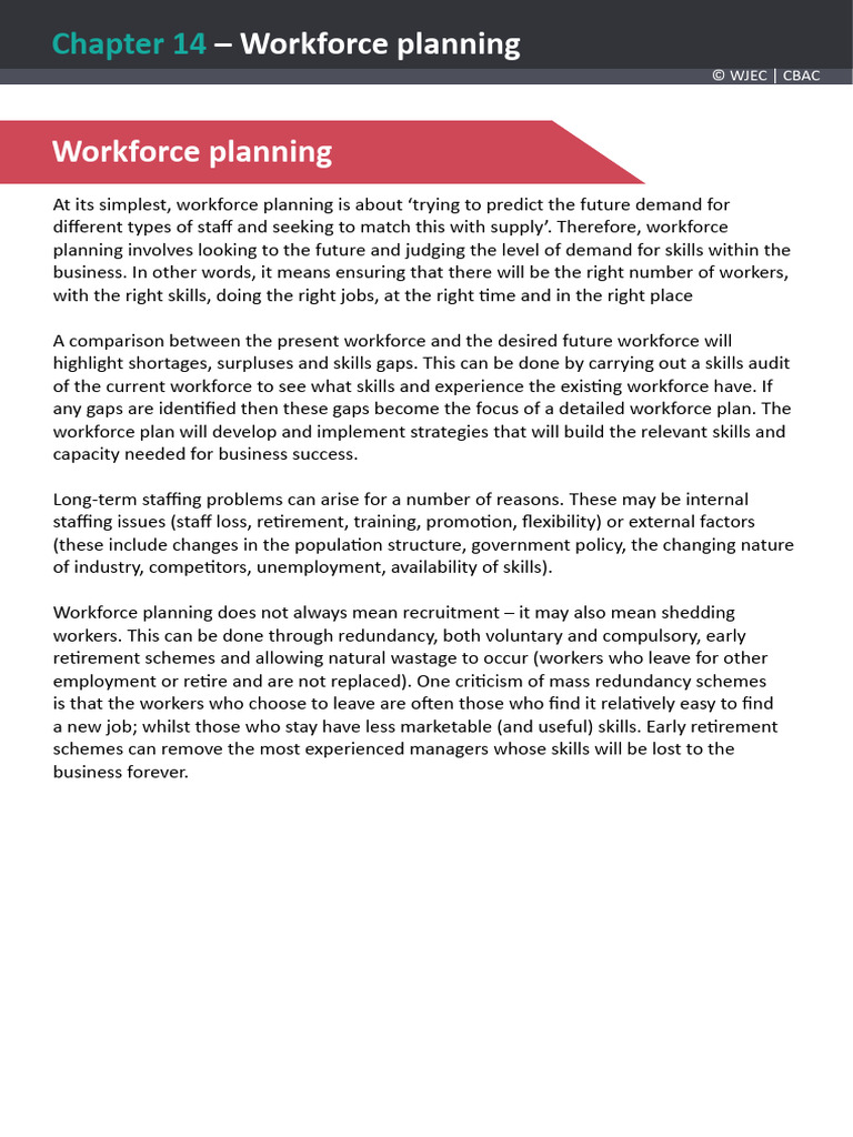 Chapter 14 WforcePlanning | PDF | Employment | Human Resource Management