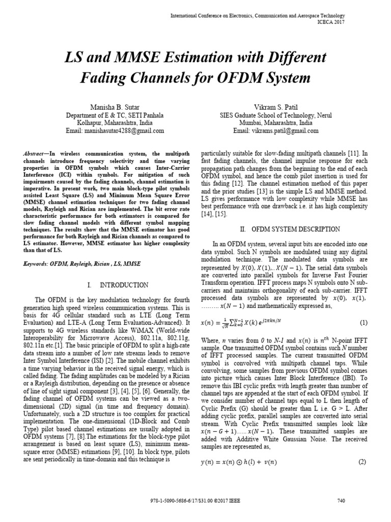 LS_and_MMSE_estimation_with_different_fading_channels_for_OFDM_system | PDF | Orthogonal ...