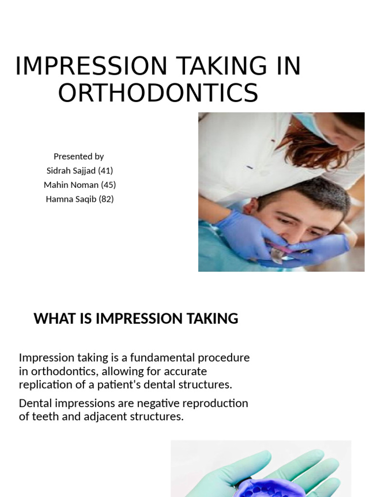 Orthodontic Impression Taking Guide | PDF | Dentistry Branches | Dentistry