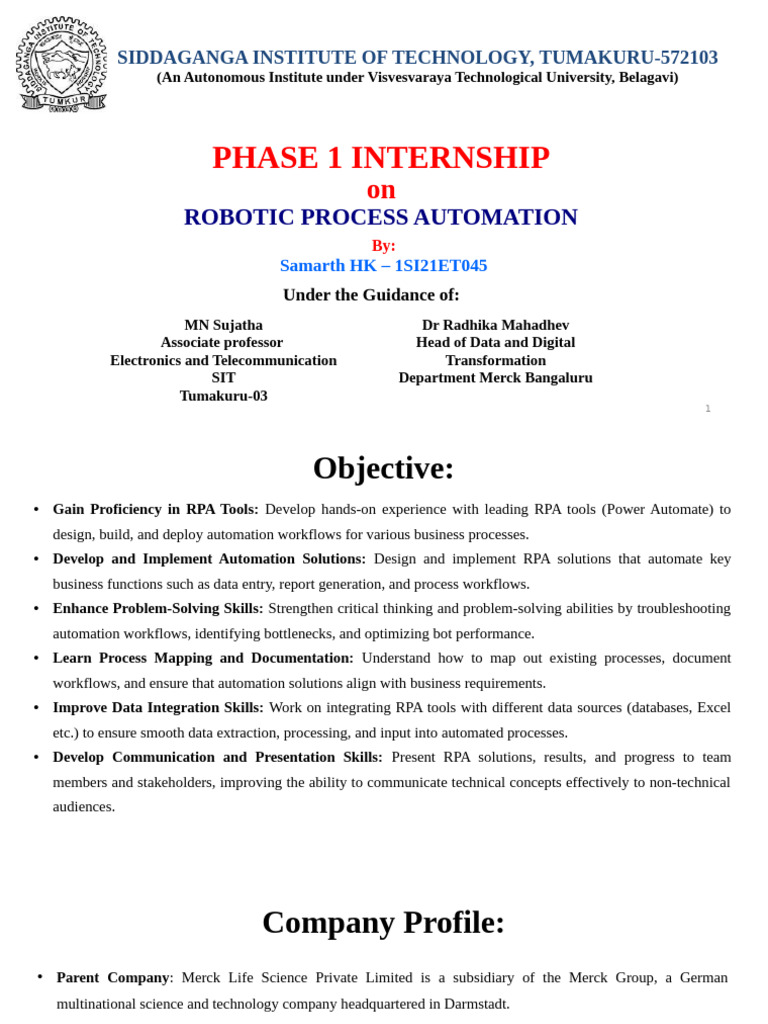 Samarth Internship Report | PDF | Automation | Databases