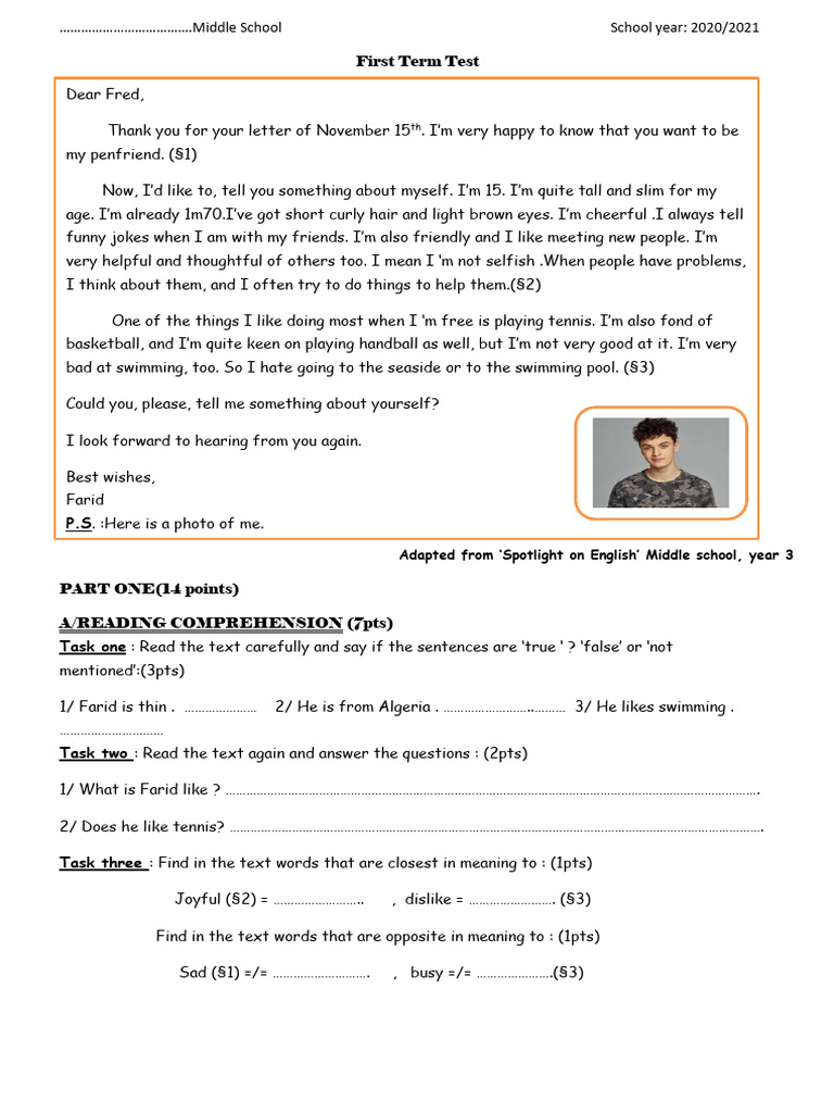 Dzexams 3am Anglais 923628 | PDF | Linguistics