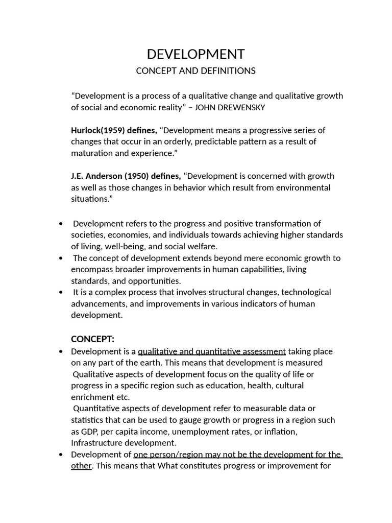 Development Meaning and Definitions | PDF | Economic Growth | Economies