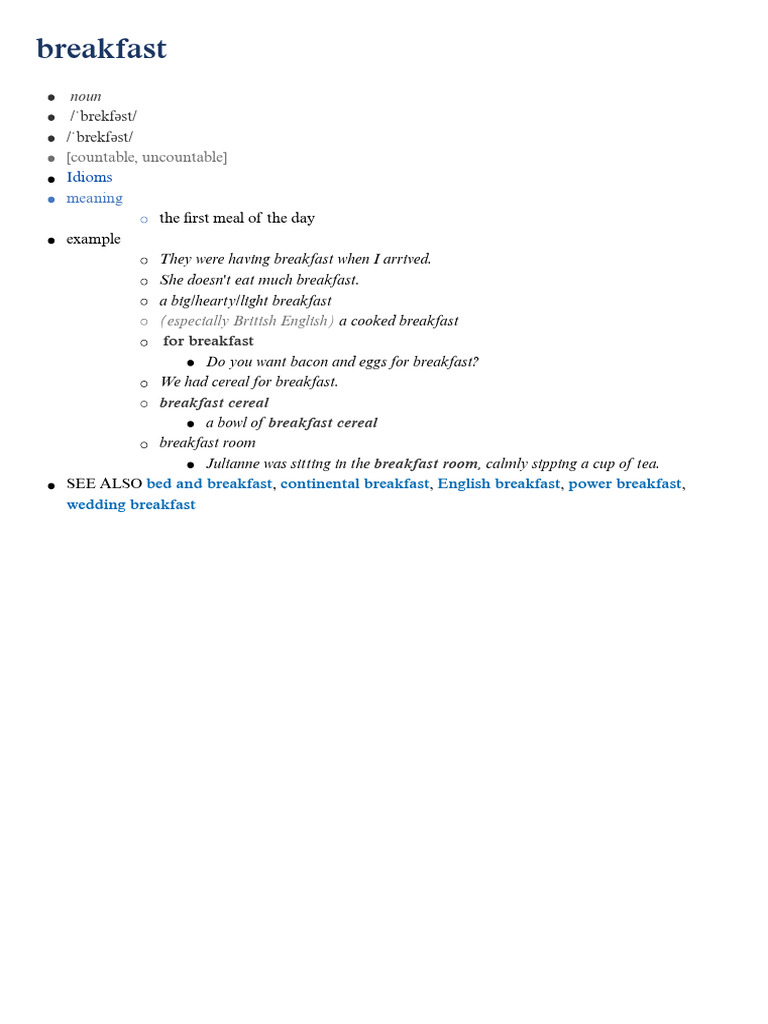Breakfast | PDF