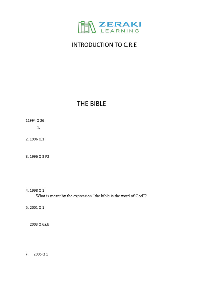Form 1 C R E Assignment 216 1590672685650 Zeraki Learning CRE Form ...