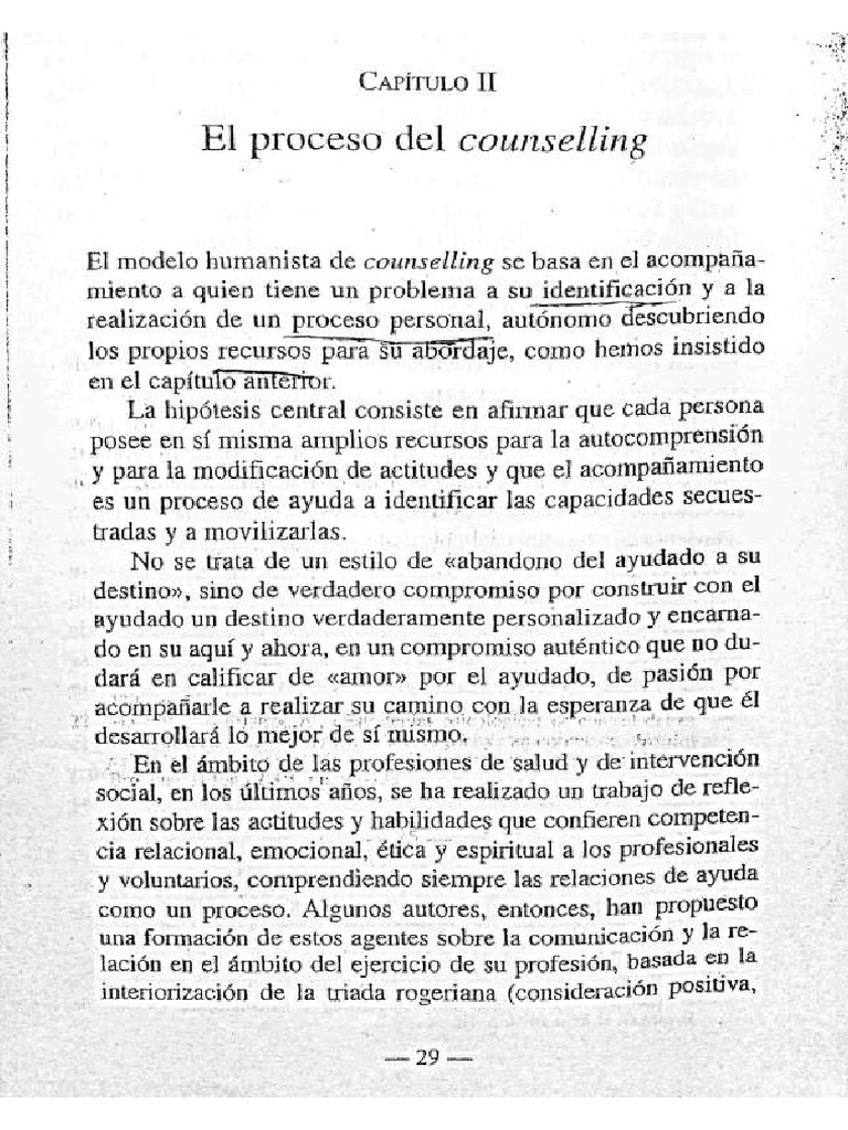 LECTURA SEMANA 2 - Bermejo, J. (2011) Introducción Al Counselling Capítulo II - Compressed | PDF