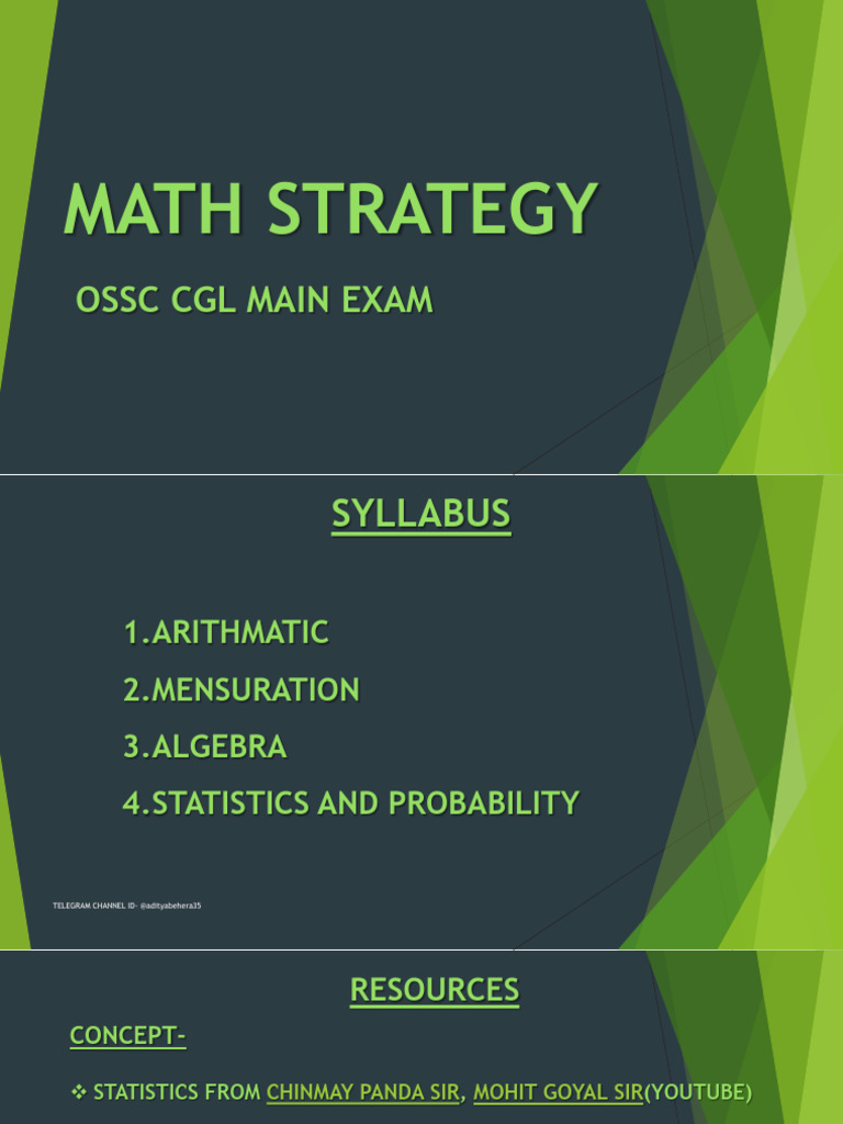 OSSC CGL Math Syllabus Overview | PDF