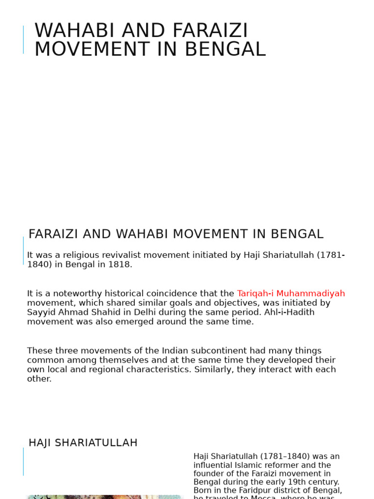 Wahabi and Faraizi Movement in Bengal | PDF | Abrahamic Religions ...