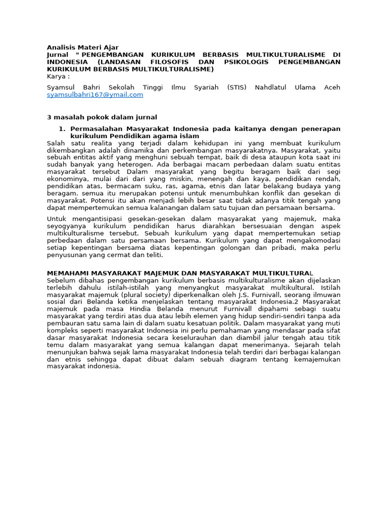 Analisis Materi Ajar - Modul 3 Struktur Keilmuan Pai | PDF