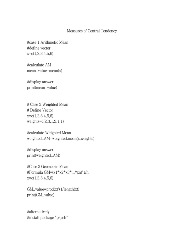 Measures of Central Tendency 1 | PDF