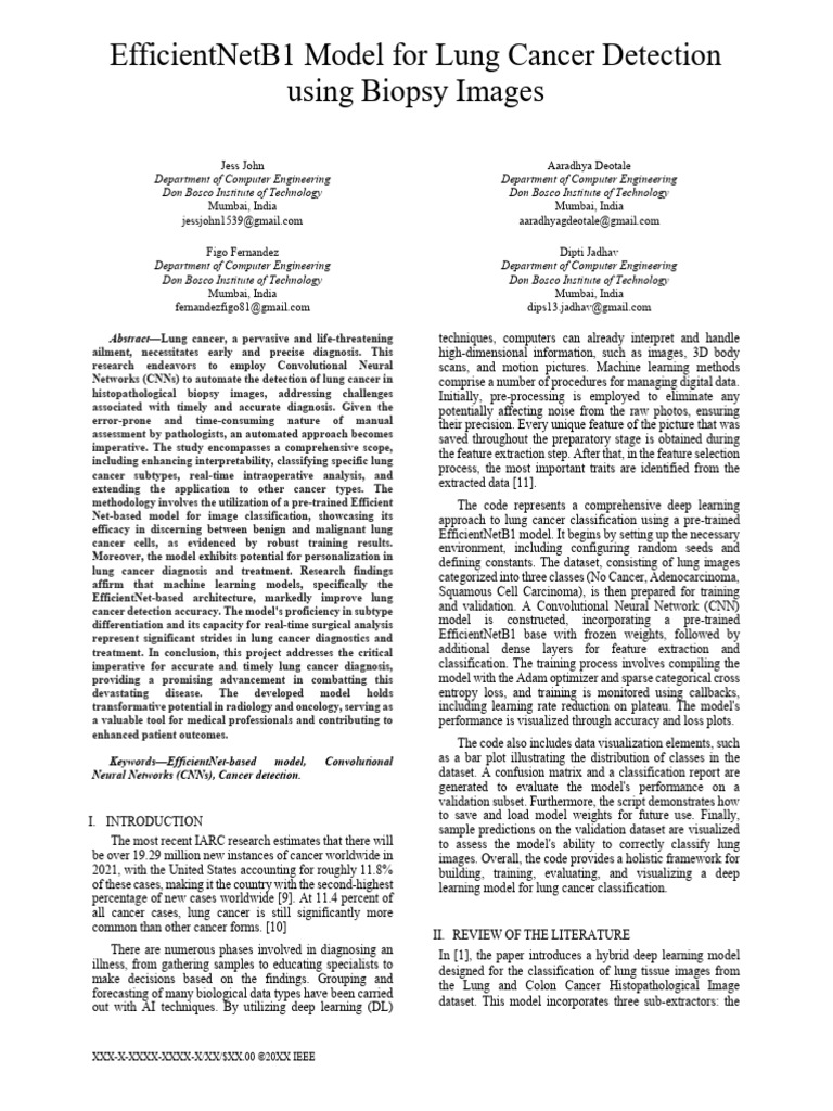 IEEE Camera Ready Paper | PDF | Deep Learning | Adenocarcinoma
