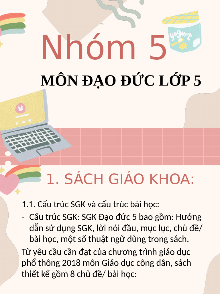 môn Đạo đức lớp 5. Nhóm 5 | PDF