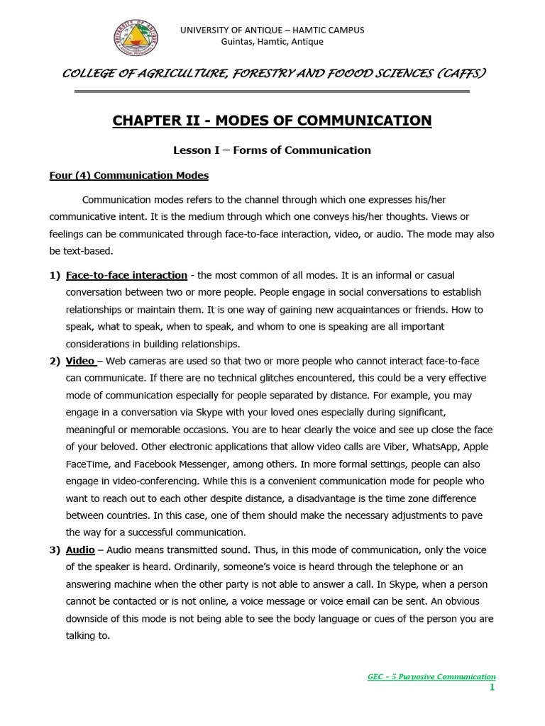 Modes of Communication Explained | PDF | Communication | Conversation
