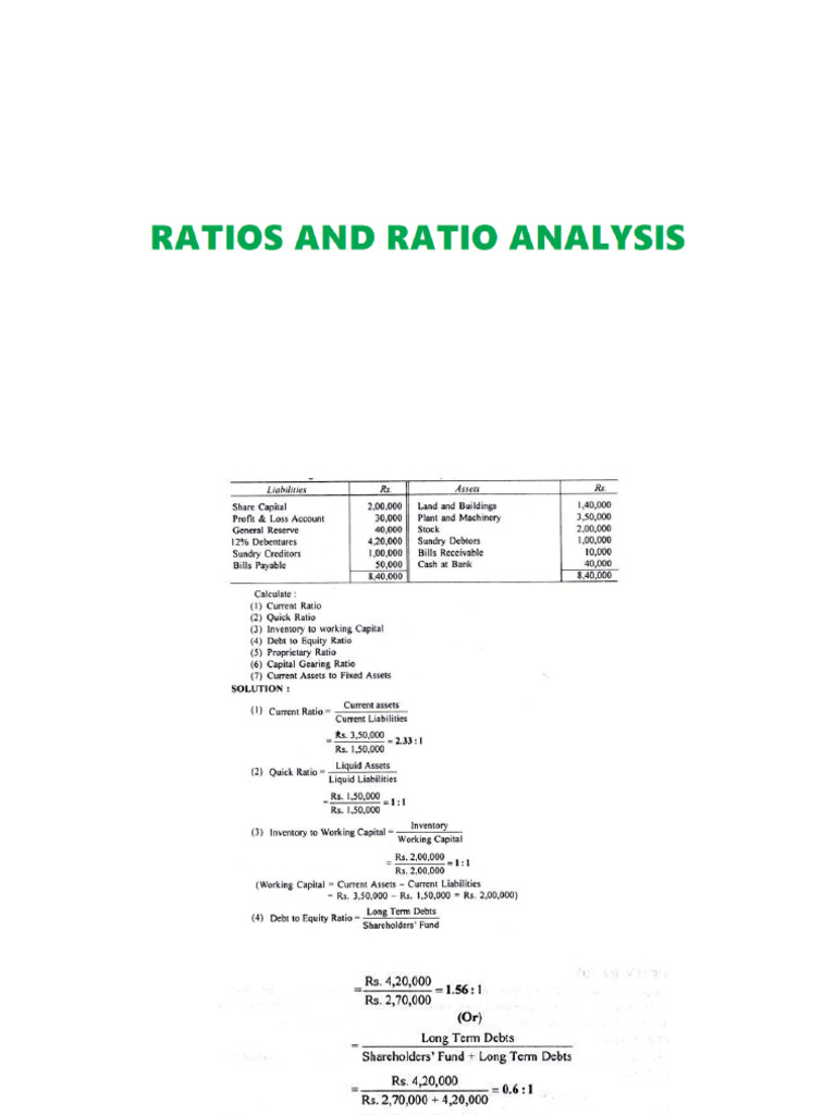Ratio Analysis | PDF
