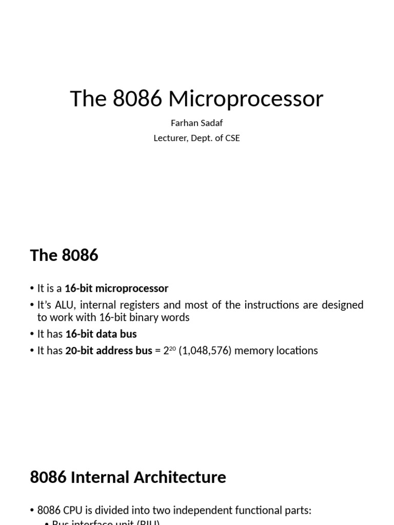 2. the 8086 Microprocessor | PDF | Central Processing Unit | Office Equipment