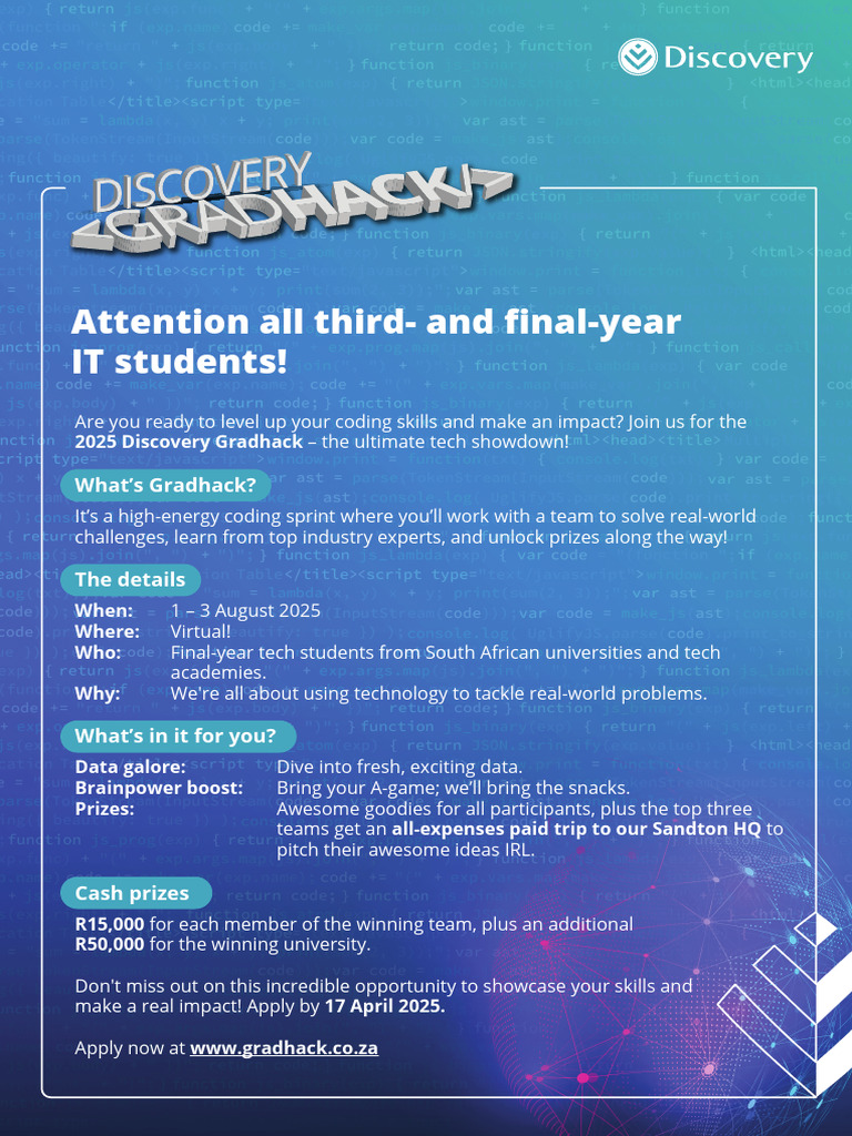 Join the 2025 Discovery Gradhack! | PDF