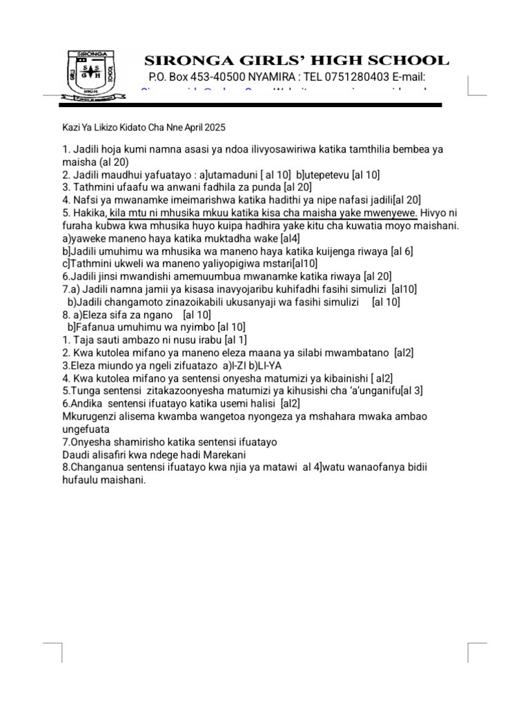 Likizo f4 First Term - 010803 | PDF