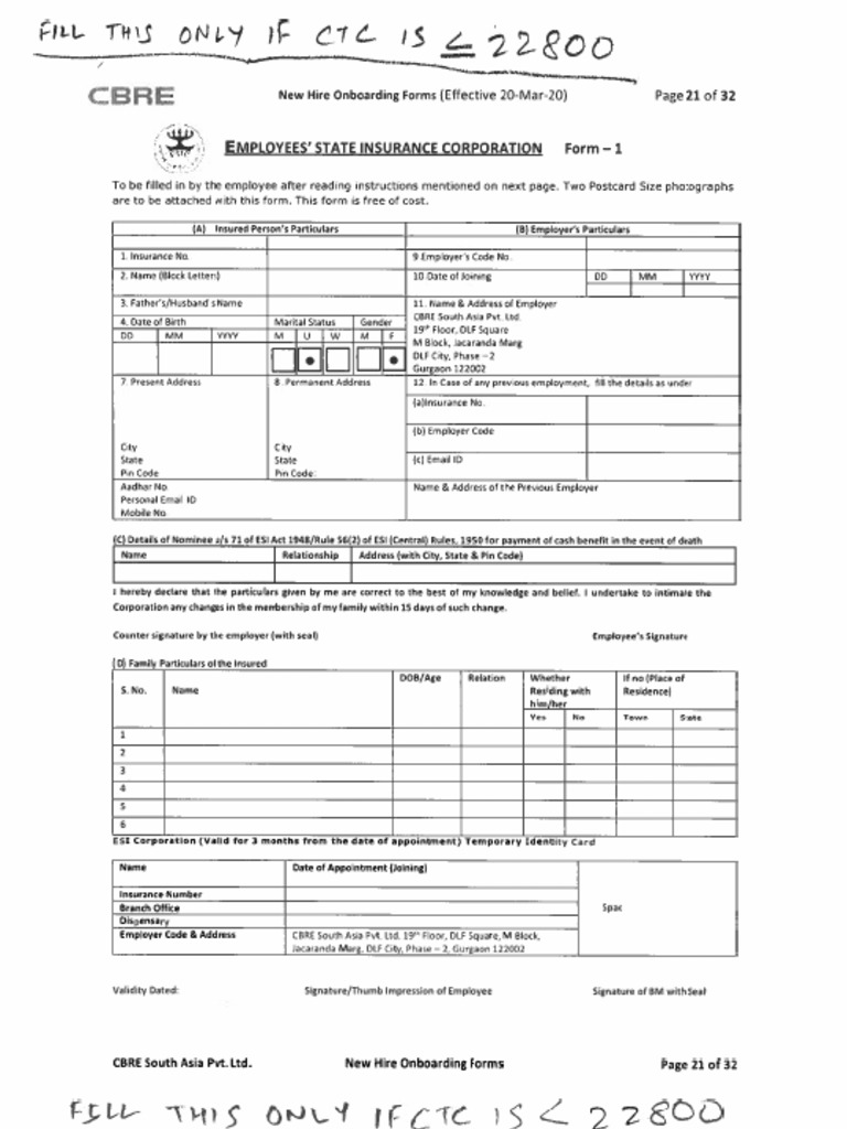 Sample Statutory Forms | PDF