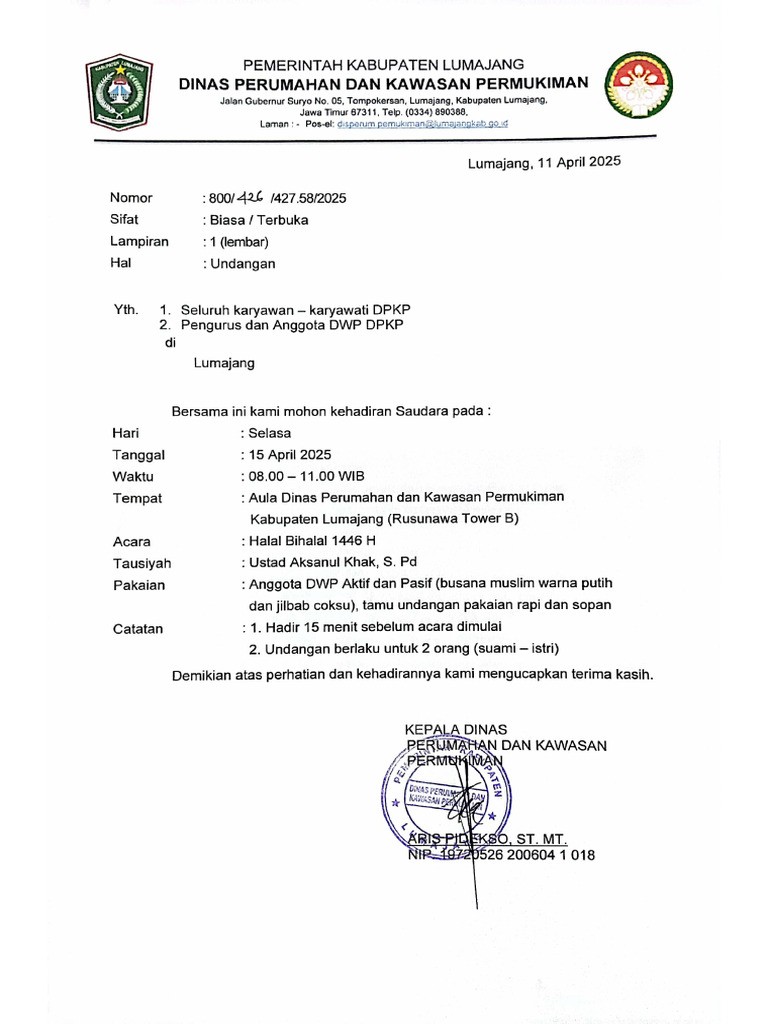 Undangan Halbi 15042025 | PDF