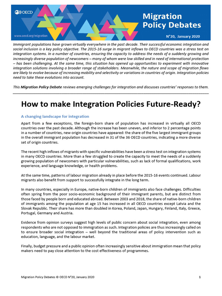 Migration Policy Debates 20 | PDF | Immigration | Human Migration