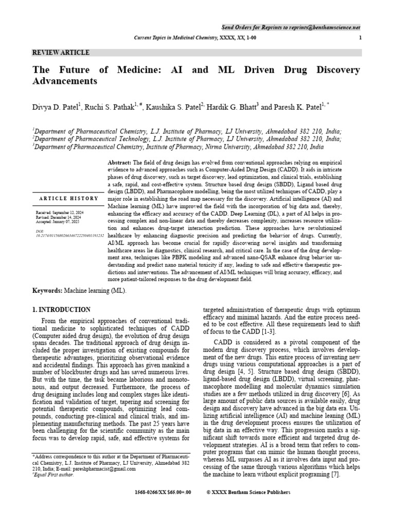 Full Text BMS-CTMC-2024-HT242-5771-8 | PDF | Drug Design | Machine Learning