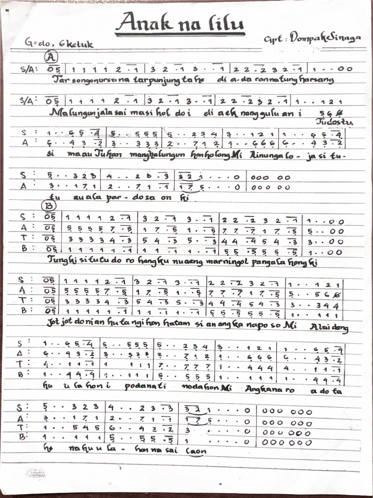 Anak Na Lilu Koor Nasaret | PDF