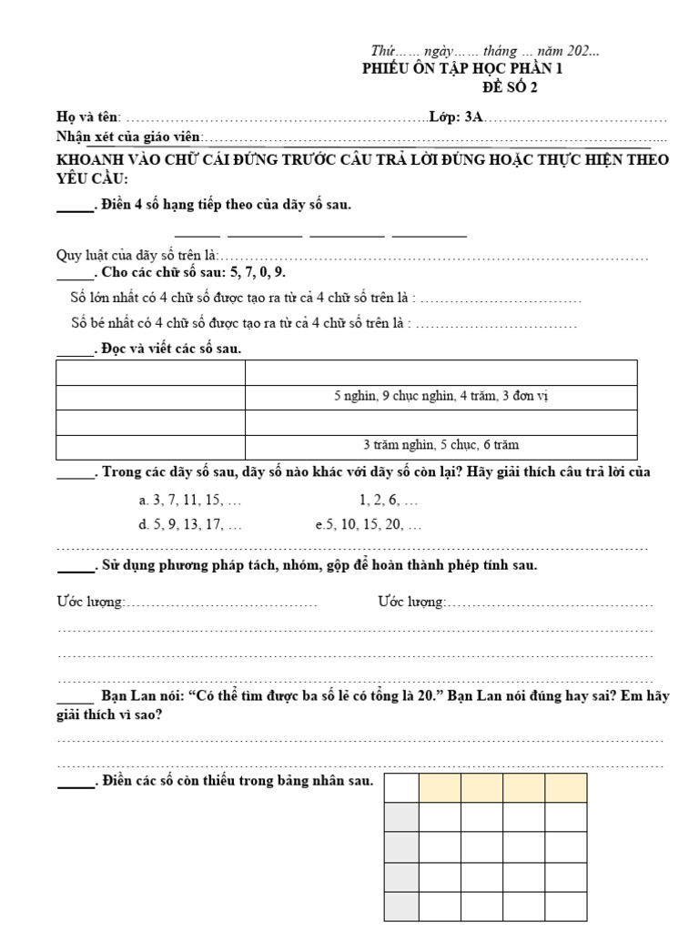 K3_Ôn HP1_Số 2 (1) | PDF