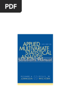 Solutions Manual For Applied Multivariate Statistical Analysis 6th ...